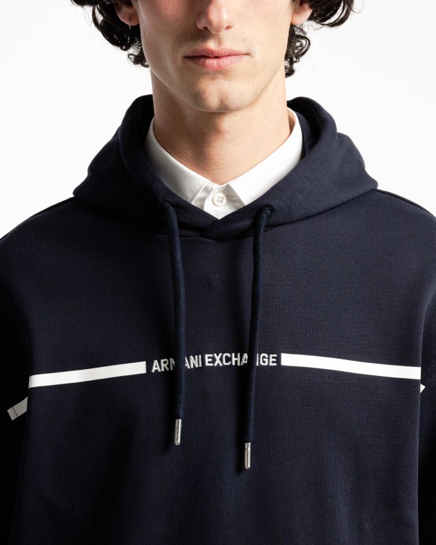 Armani Exchange 3DZMLF Blue Hoodie - 5-3DZMLF-02 | PROF