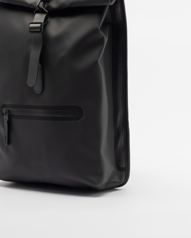 Rains 13320 Roltop Rucksack W3 Black Backpack - 191-13320-01 - PROF