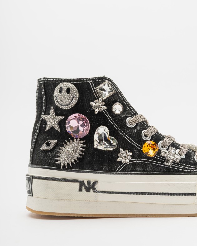Sapatilhas cano alto Nan-Ku Couture DSA-14 Negro - 63-DSA-14-01 - PROF