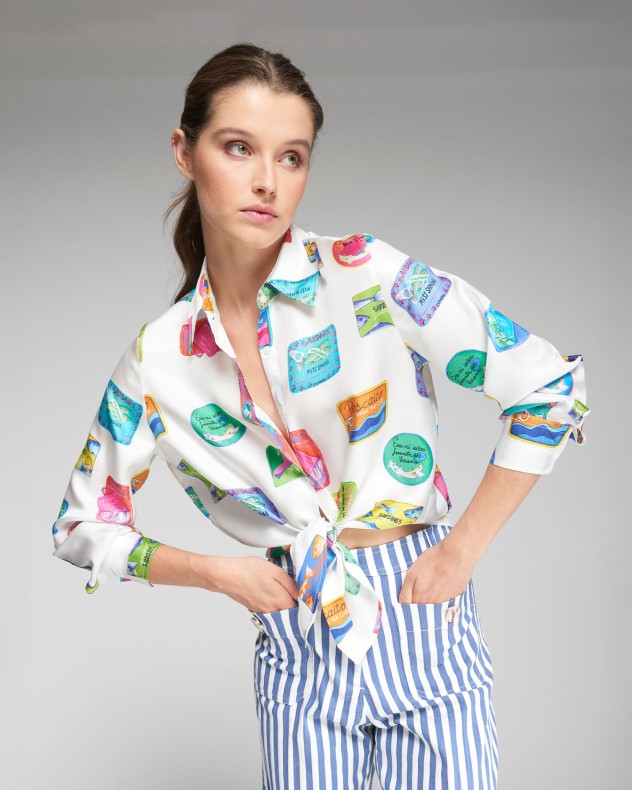 VilaGallo MAFALDA SARDINAS SEDA PRINT White Shirt - 208-32570-00 - PROF